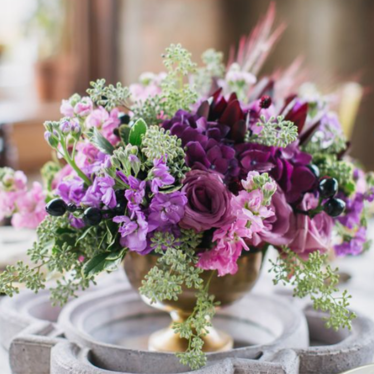 Large Compote Style Garden Centerpiece - Southside Blooms